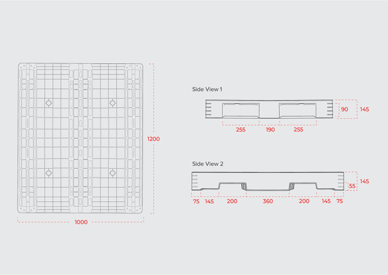 N2-1210SL - Eco Series, Plastic Pallet - Mah Sing Plastics