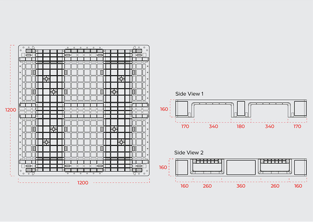 EN4-1212M - ASRS & Metal Series, Plastic Pallet - Mah Sing Plastics